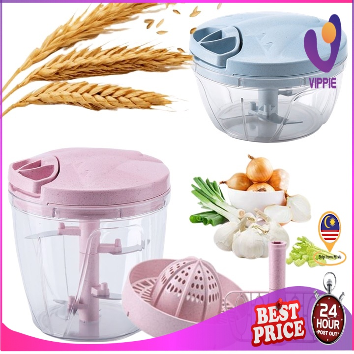 VIPPIE Premium Speedy Chopper Manual Hand Pull Garlic Meat Grinder ...