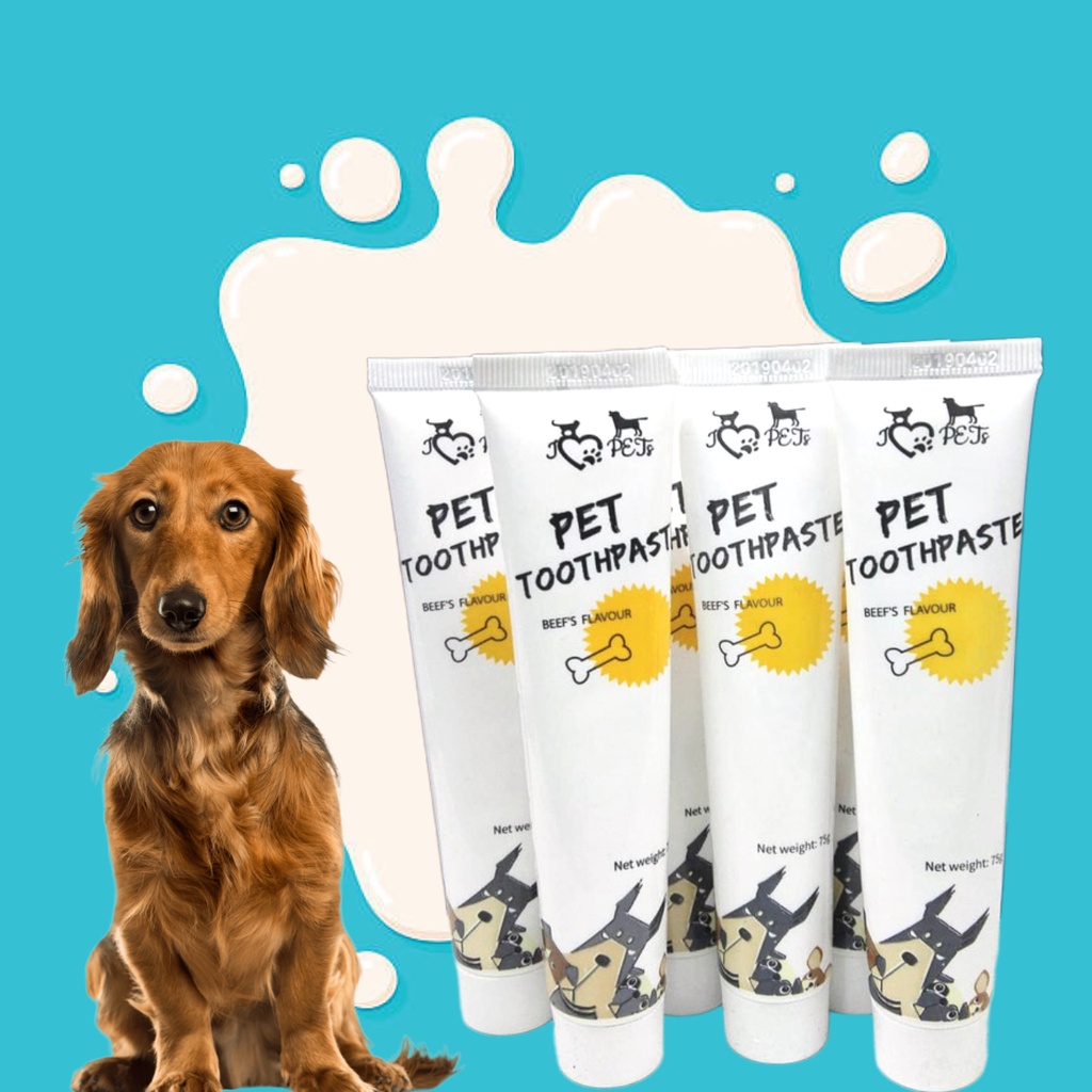 4SET I love Pet Toothpaste Set - Pet Dog Natural Edible Toothpaste Beef ...