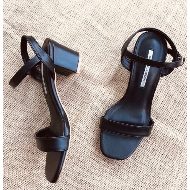 Basic Black Women Sandals 5Cm | Shopee Philippines