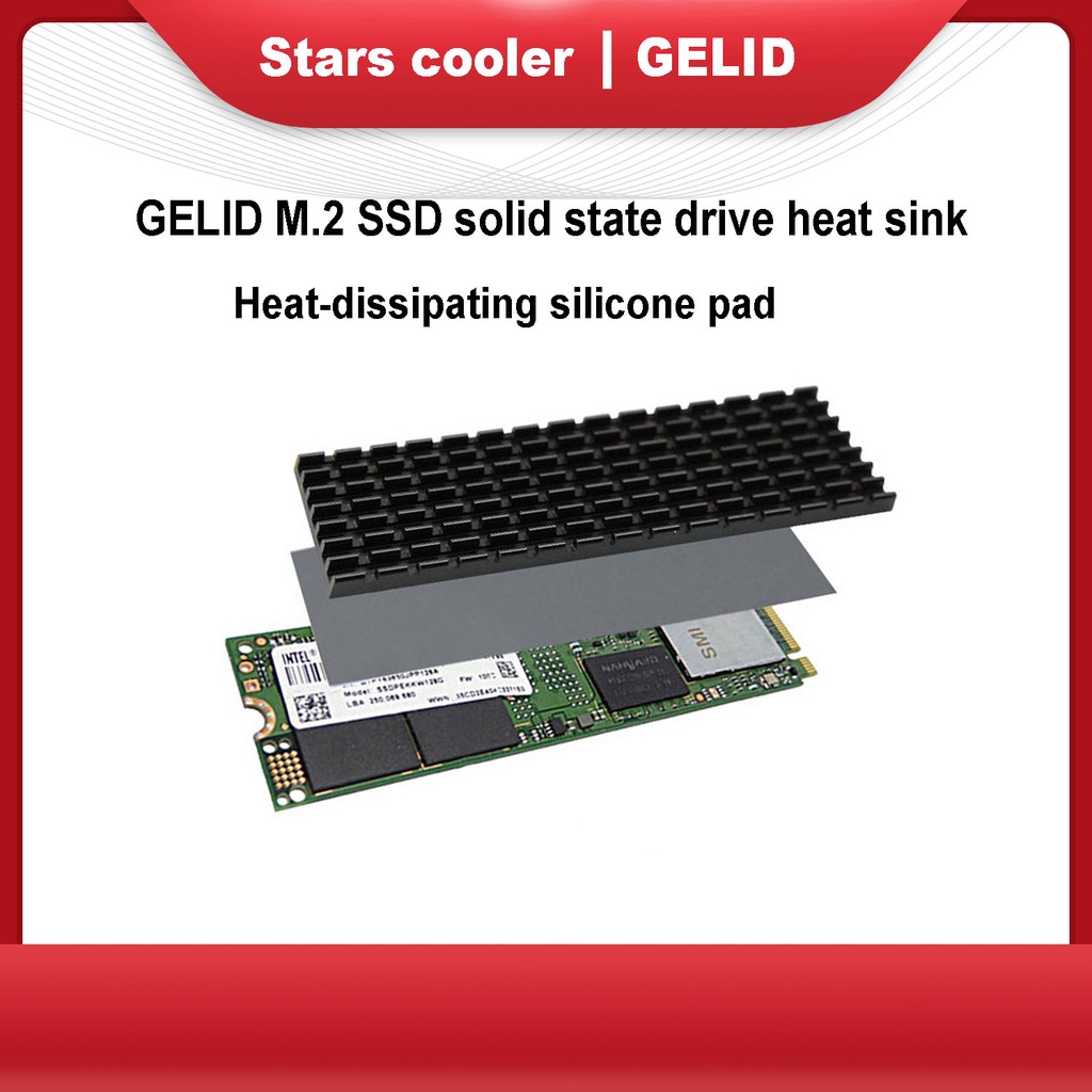 GELID M.2 0.5mm thick silicone sheet thermally conductive 12/SSD solid ...