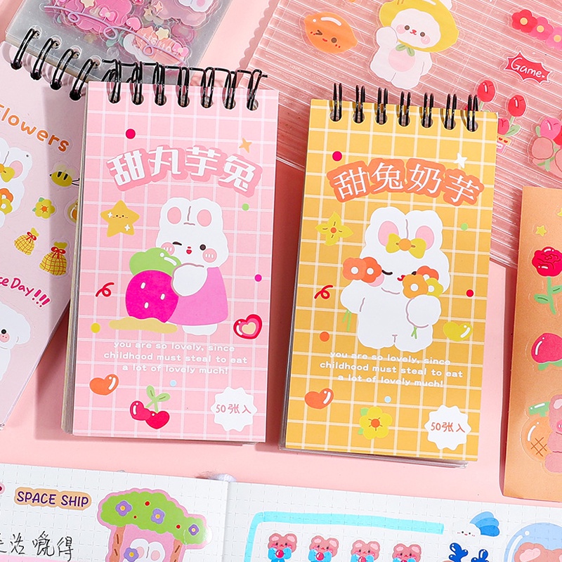 50 Sheets Lovely Decorative DIY Stickers Set Student Cartoon Stickers ...