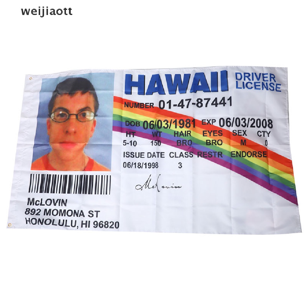 weijiaott Polyester 90x150cm 3x5 ft McLovin Flag ID Driver License Flag WT | Shopee Philippines
