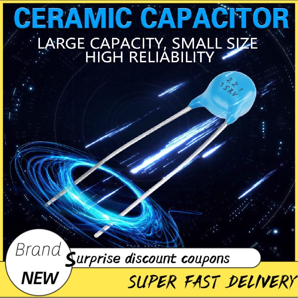 [Ready Stock] 20Pcs High Voltage Monolithic Ceramic Capacitors 221k 220pF 15KV 15000V Capacitor ...