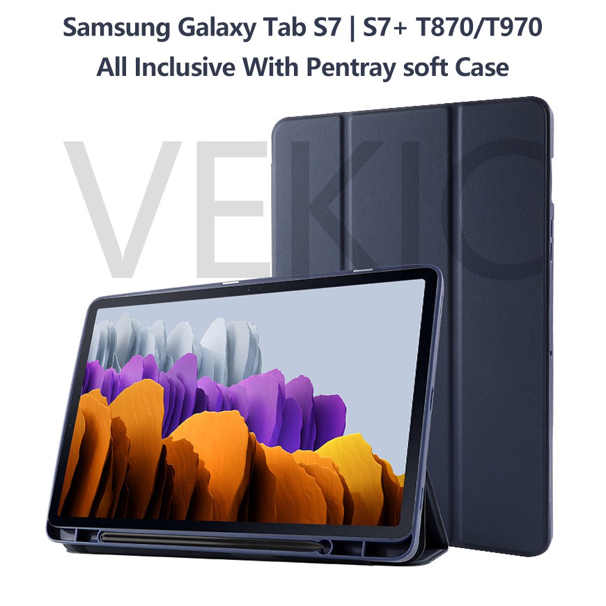 Smart Leather Case For Samsung Galaxy Tab S7 / S7 + Quality With pen ...