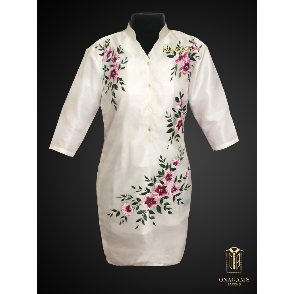 PAINTED BARONG DRESS FOR WOMEN ORGANZA | Shopee Philippines