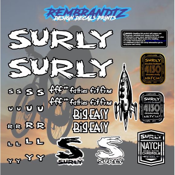 BIke frame decals set - Surly Big Easy - printed or cut-out decals ...