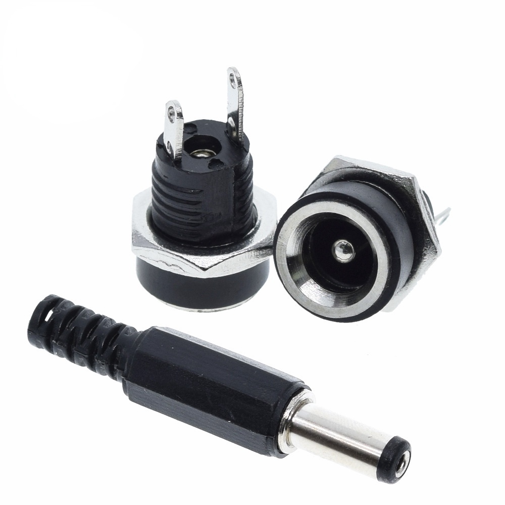 10pcs Dc Power Pin 5 5x2 1 5 5x2 5 Female Jack Male Plug Adapter Dc 022b Supply Jacks Socket