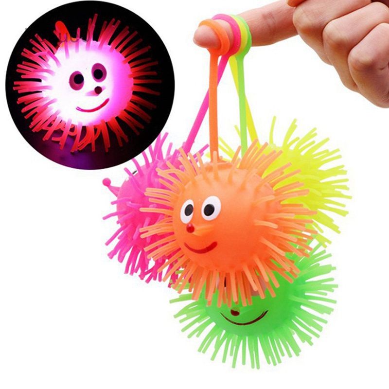 Big Size Puffer Ball Flashing hairy ball with light toys | Shopee ...