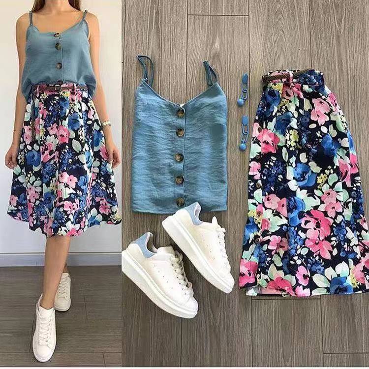 New clothing daily outfit for women's terno dress suit (Top+Skirt ...