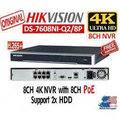 Hikvision | DS-7608NI-Q2/8P | 8-ch 1U 8 PoE 4K NVR with POE | Shopee ...