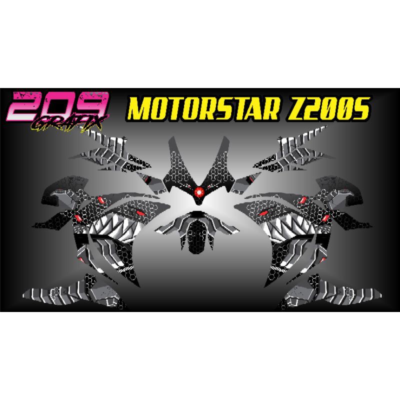 Motorstar Z200s full body decals, sticker motorstar | Shopee Philippines