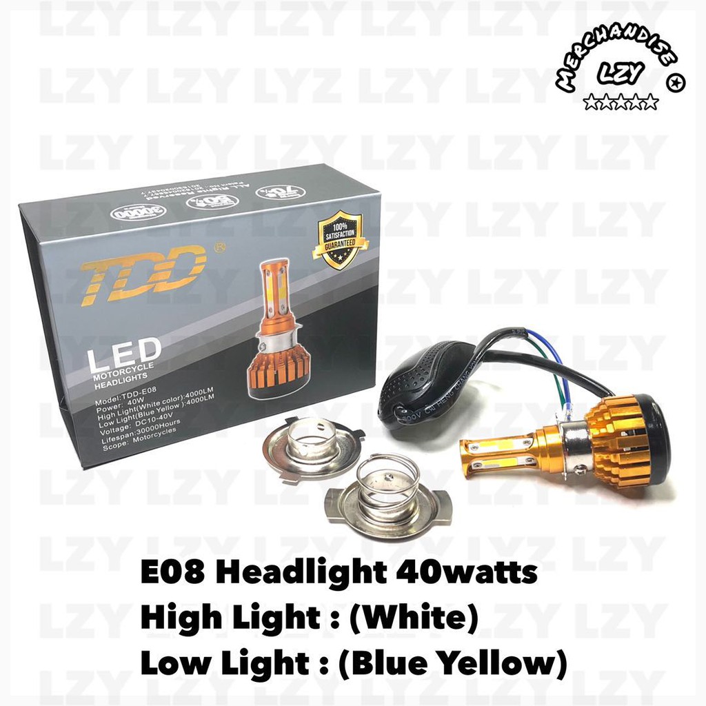 LZY TDD Original Tri Color Motorcycle Led headlight Bulb (WHITE ...