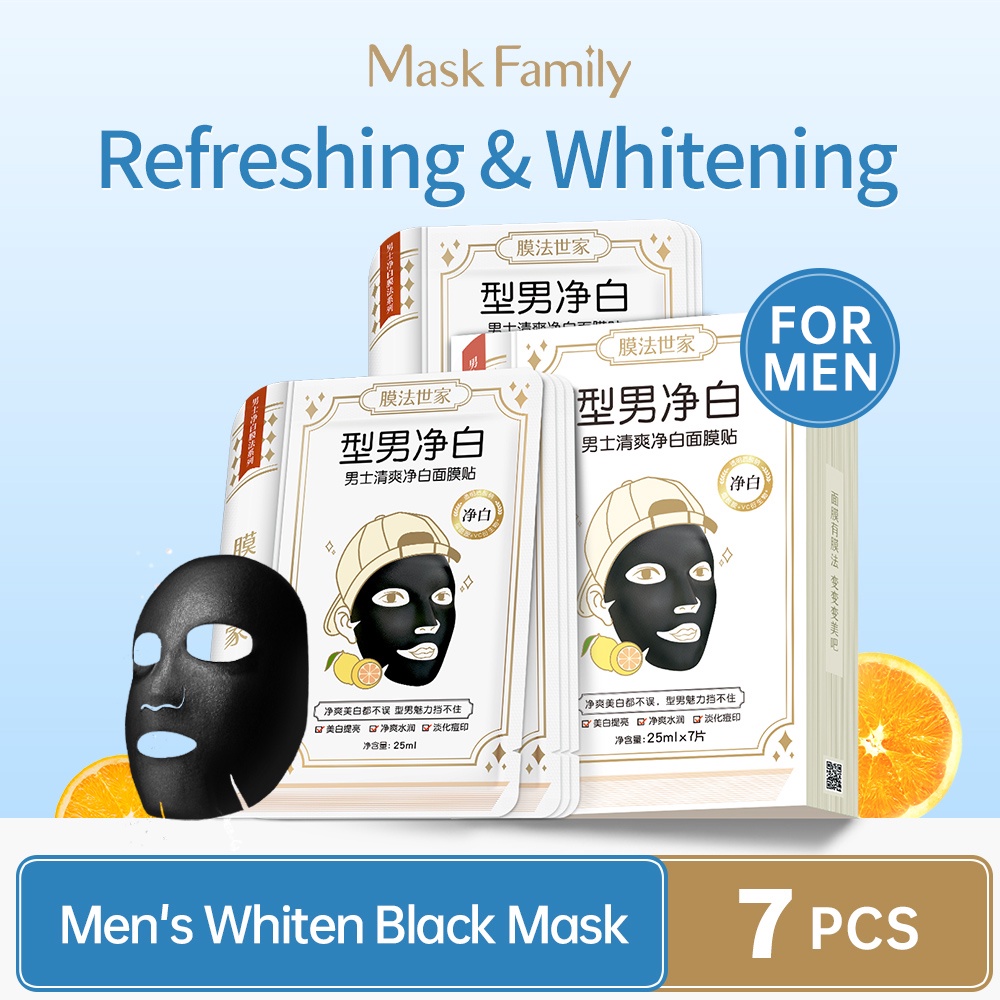MASK FAMILY Men Whitening Facial Mask Sheet 25ml*7pcs Refreshing ...