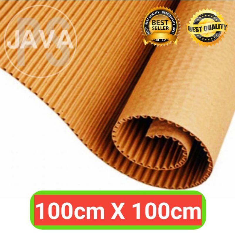 Single Face Cardboard Sheet Meter 100cm x 100 cm Plain Corrugated Kraft ...