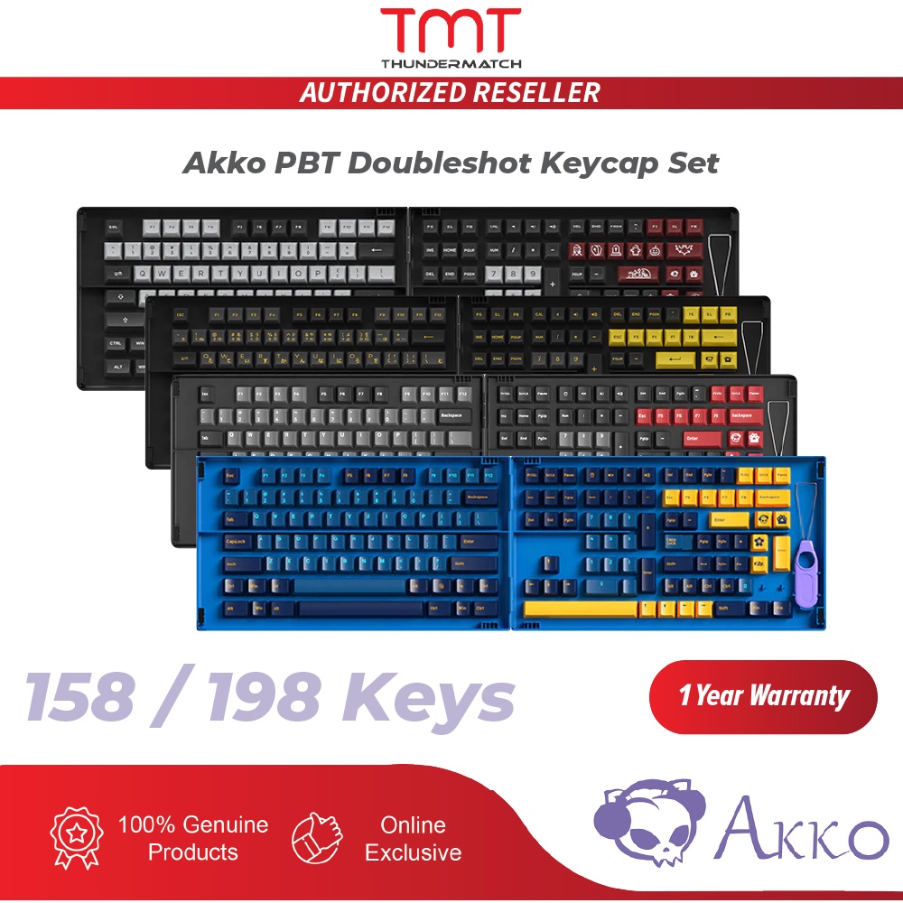 Akko PBT Double-Shot Full Keycap Set for Mechanical Keyboards with ...