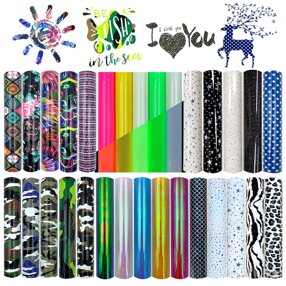 12"x10" 5pcs Multi-Color PVC Heat Transfer Vinyl Film Iron On T-shirt ...