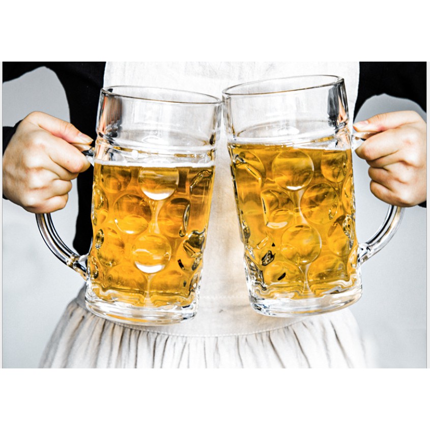 Beer mug large bar mug Glass transparent Cup with handle glassware ...
