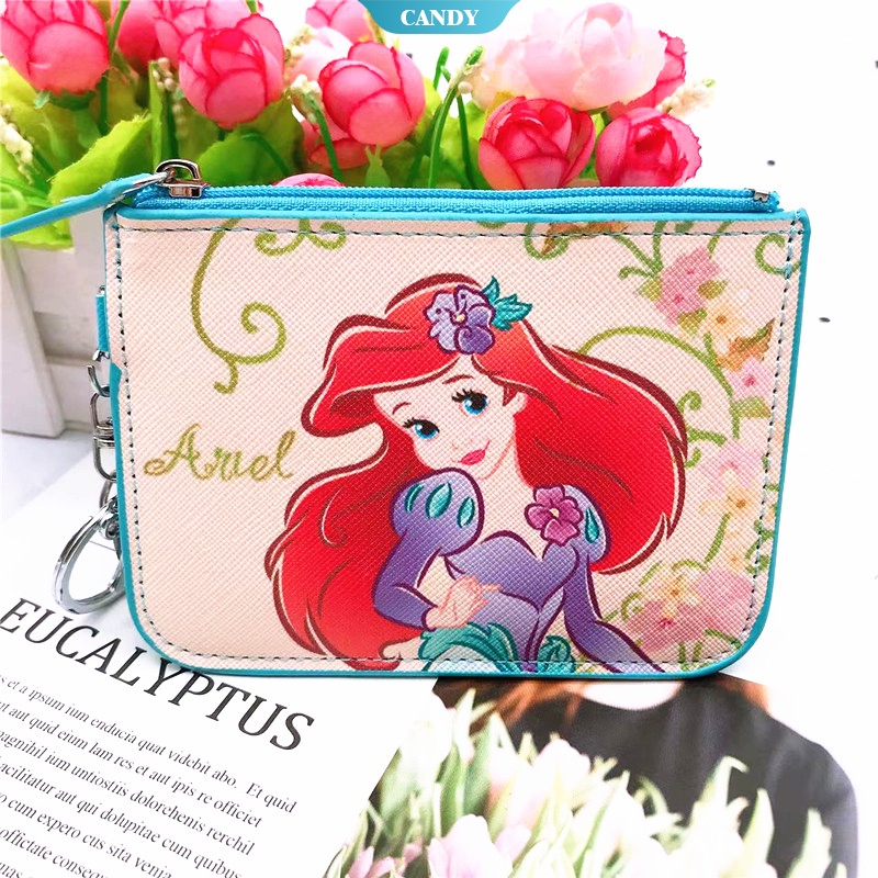 Disney Princess Series Cute Cartoon Coin Purse Mermaid Ariel Rapunzel ...