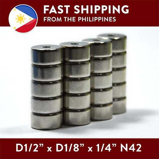 Magnet Manila D1/2" X D1/8" 1/4" N42 Strong Neodymium | Shopee Philippines