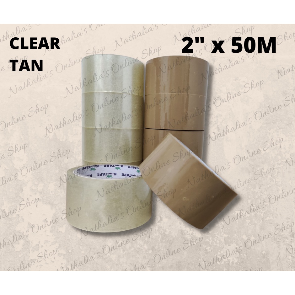 Packaging tape 2x50 meter Clear and Tan | Shopee Philippines