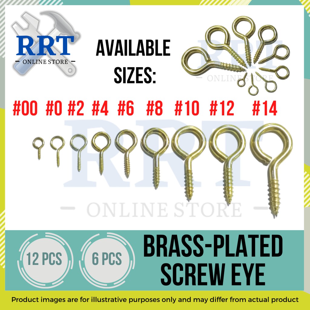 Brass-Plated Eye Bolt Screw Eye | Shopee Philippines