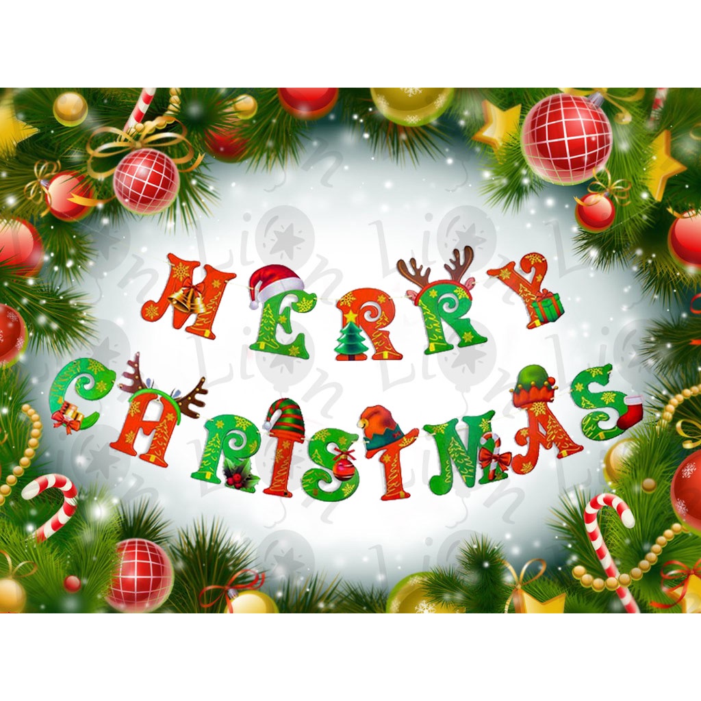 Merry Christmas 3M Banner Party Decoration Christmas Party Banderitas ...