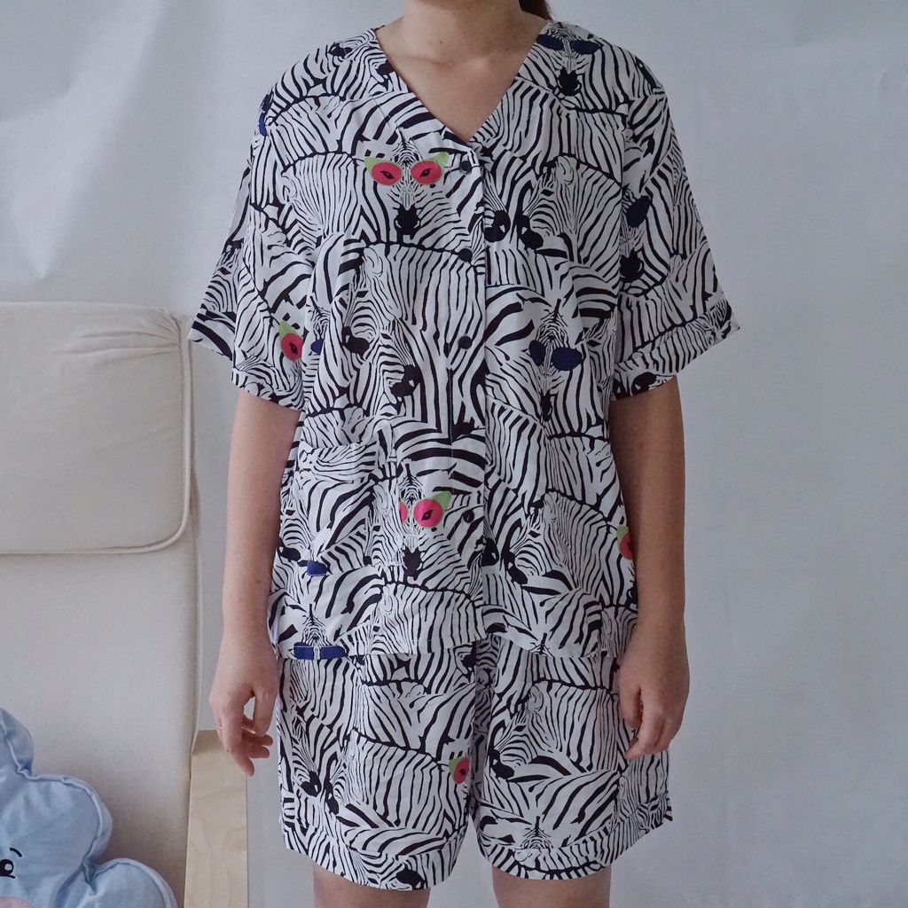 Zebra - Rayon Pajamas / Pajamas / Pajama / Homewear | Shopee Philippines