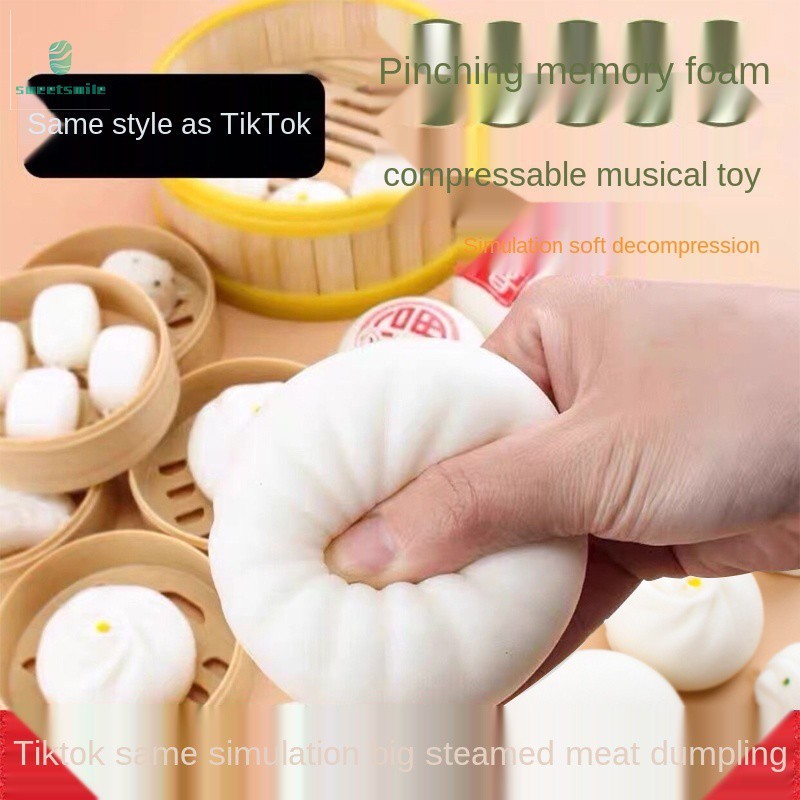 Squishy Funny Sensory Fidget Toy Tiktok Steamed Stuffed Bun Simulation ...