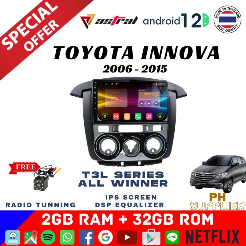 ASTRAL T3 SERIES TOYOTA INNOVA (2006- 2015) ANDROID HEAD UNIT | Shopee ...