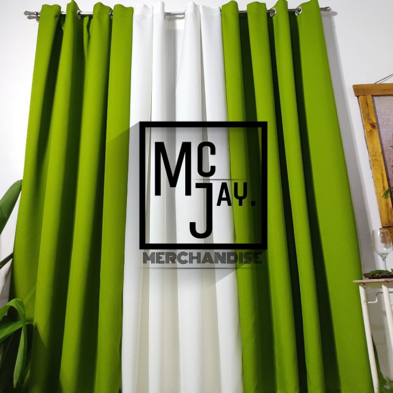 MCJAY - 3in1 Plain Green Ring Curtain Set (6ft/7ft) - Sold per PIECE ...