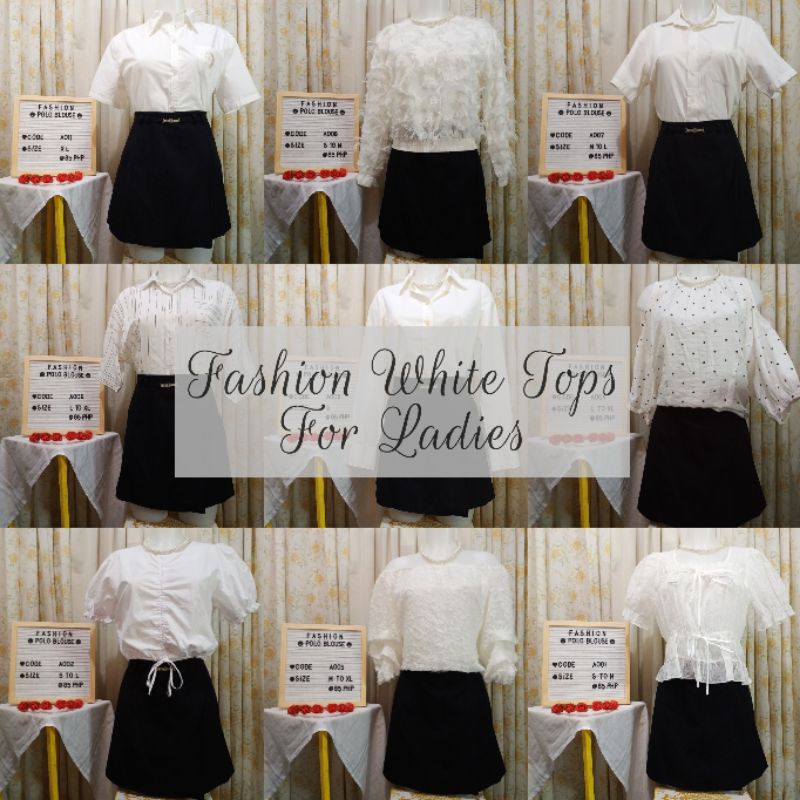 Fashion White Tops for Ladies (Thrift 1st Collection) | Shopee Philippines