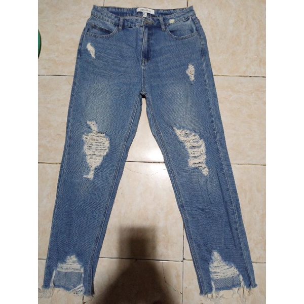 TATTERED JEANS DENIM | Shopee Philippines
