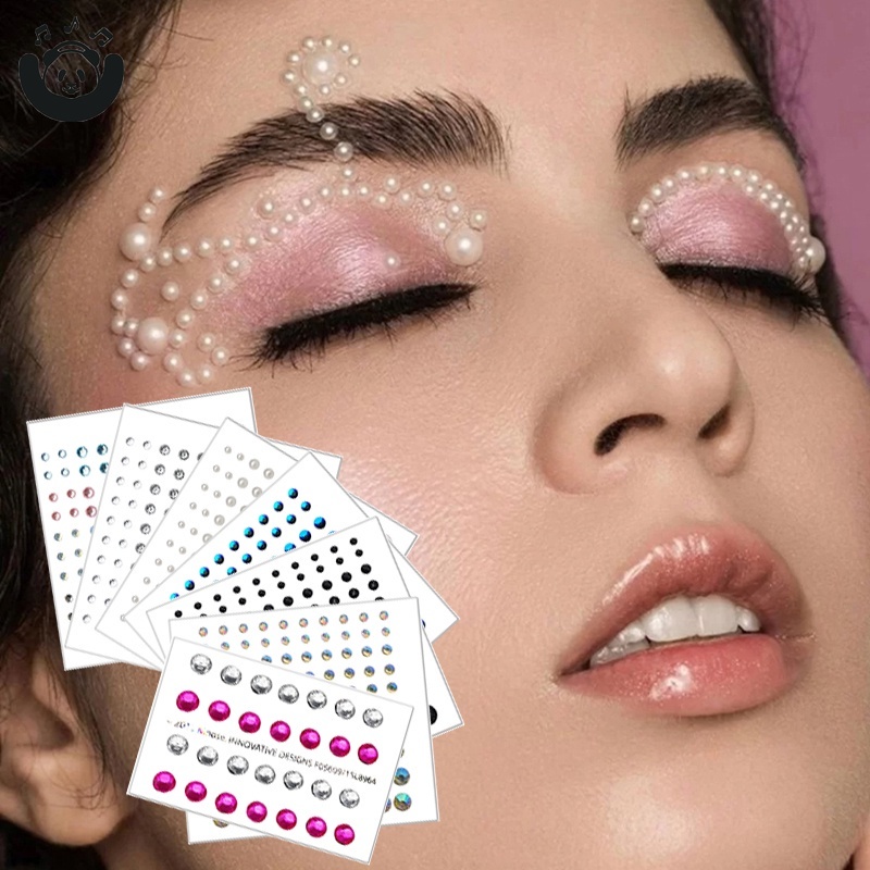 Crystal Tattoo Sticker Glitter Eyeliner Eyebrow Makeup Face Eyes ...