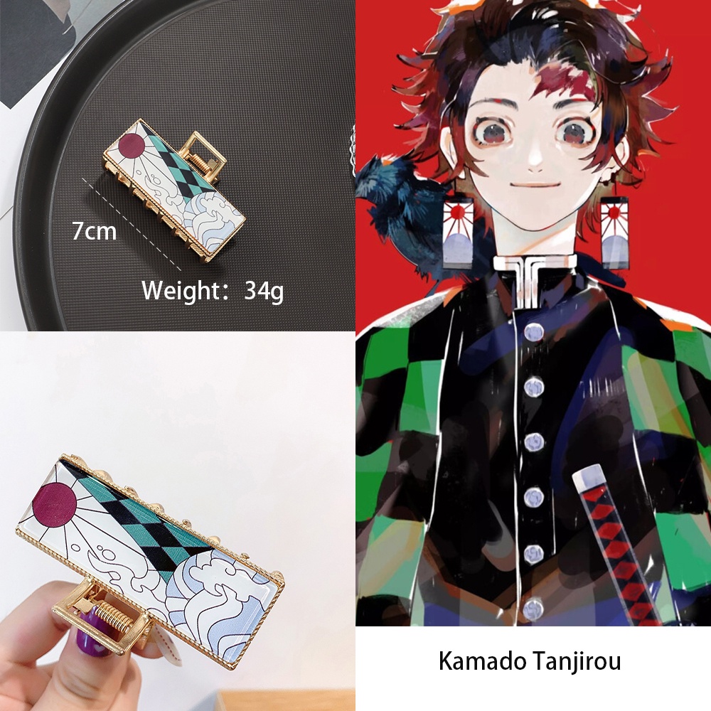 Anime Demon Slayer Metal Hair Claw Kamado Tanjirou Nezuko Hair Claw ...