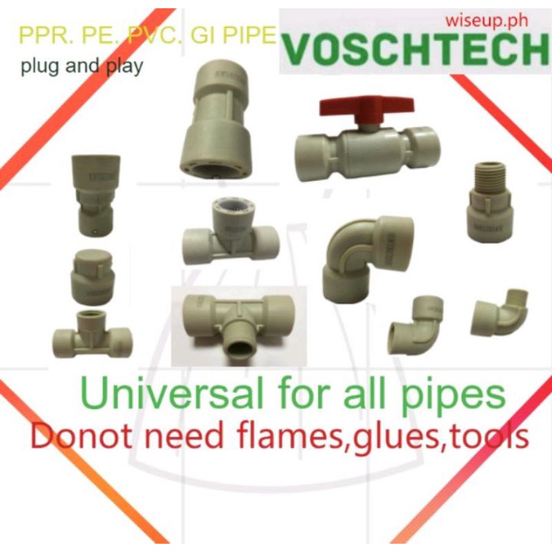 QUICK PIPE FITTINGS 1/2", 3/4", 1" PPR PIPE TO PVC PIPE , PPR PIPE TO G ...