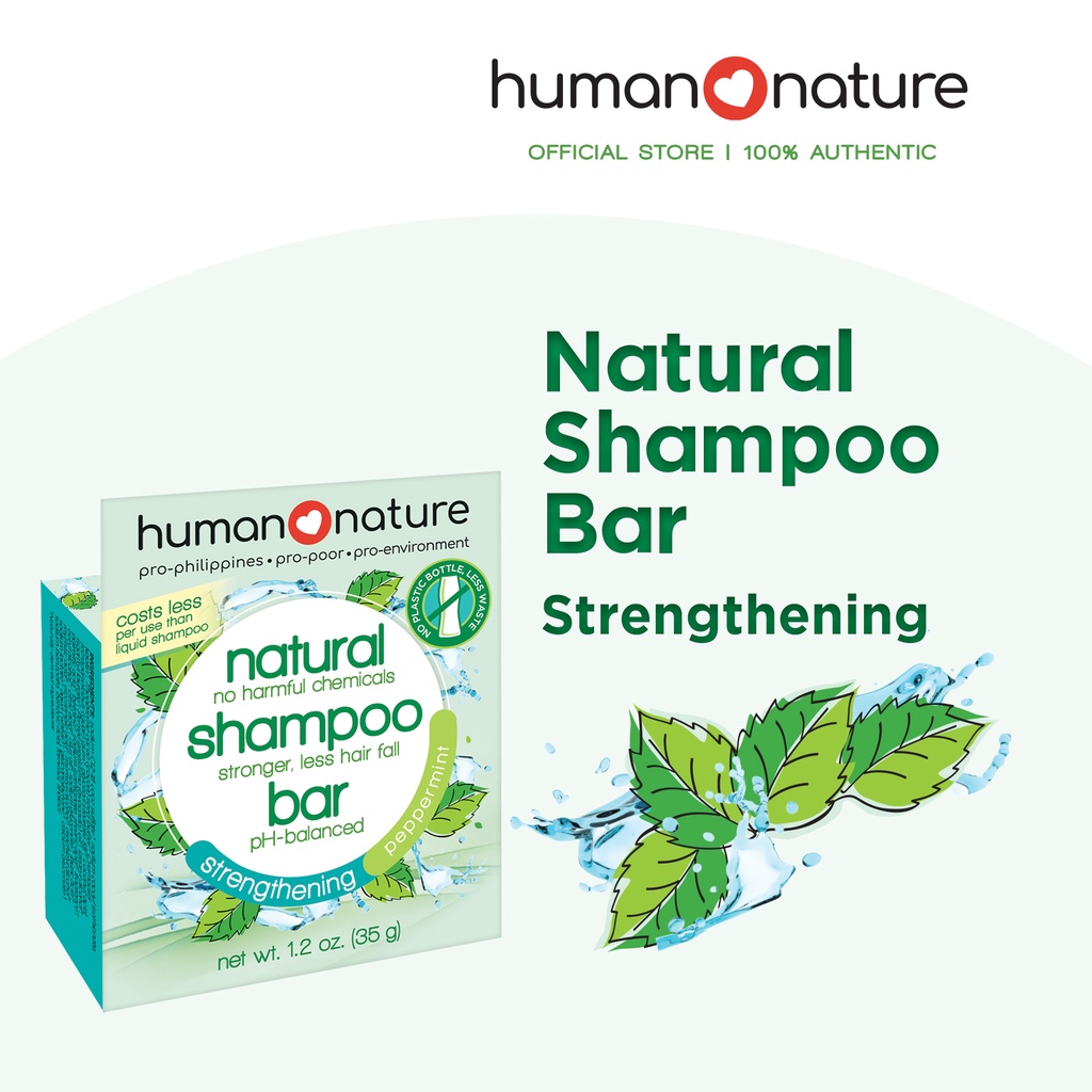 Human Nature Shampoo Bar Strengthening (No Harmful Chemicals) | Shopee ...