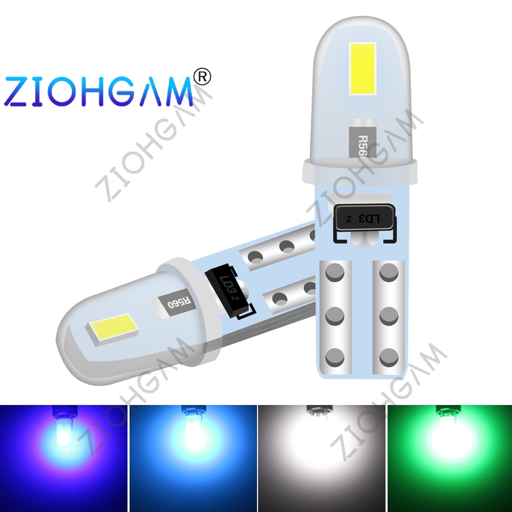 ZIOHGAM 5PCS Non-Polarity T5 LED Neo Wedge Warning IndicatorT5 LED Bulb Dashboard 17 73 74 2721 ...
