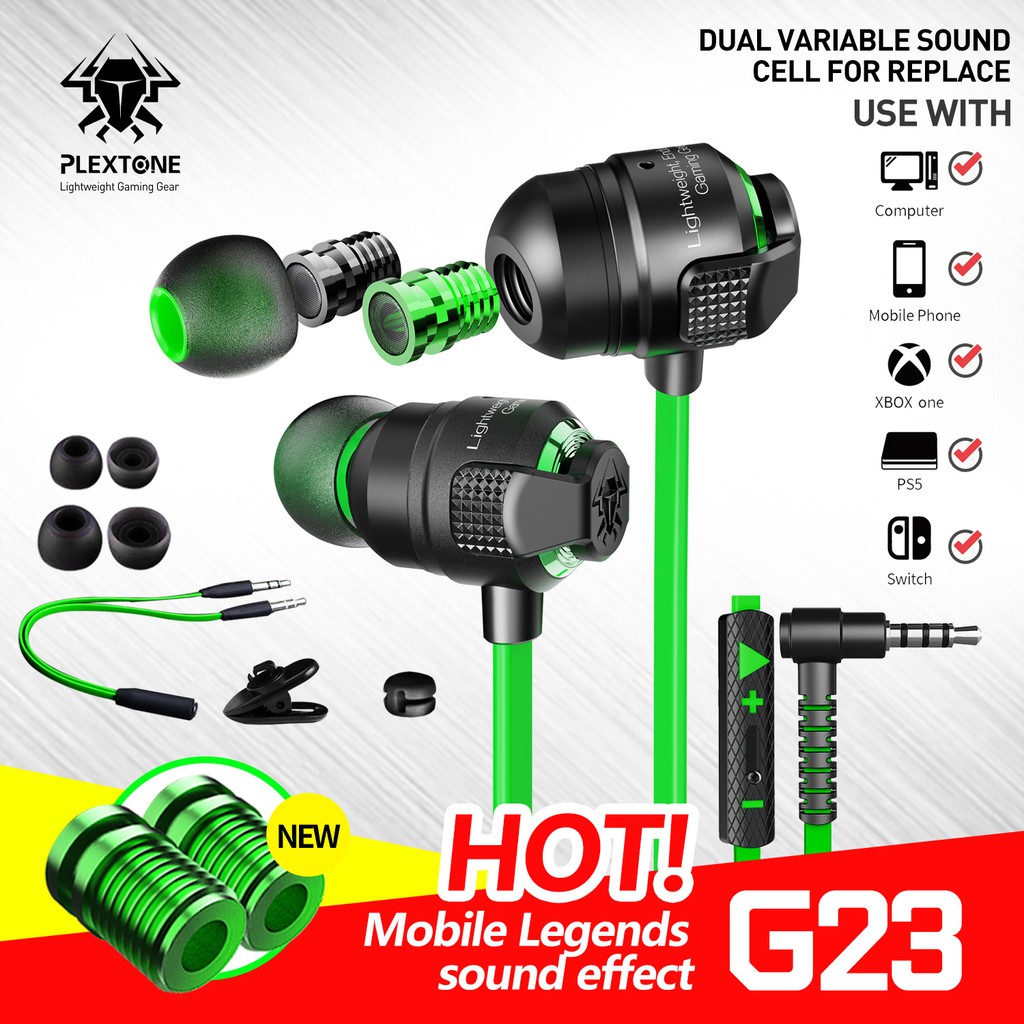 Plextone G23 Gaming Earphone Gaming Earbuds E-Sports Gaming Headphones ...