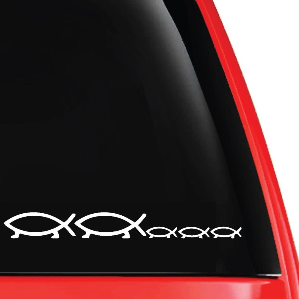 Evolve FISH Empty Fish Family Outline Decal Vinyl Car Laptop Sticker ...