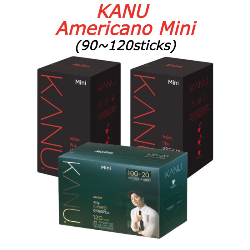 KANU Americano Mild Dark Decaf Roast Mini Coffee mix 90ea, 120ea Maxim ...