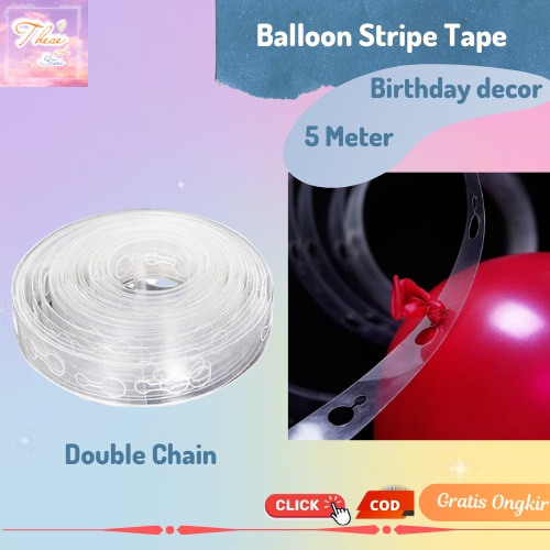 Pvc Balloon stripe tape transparent double chain Balloon chain birthday ...