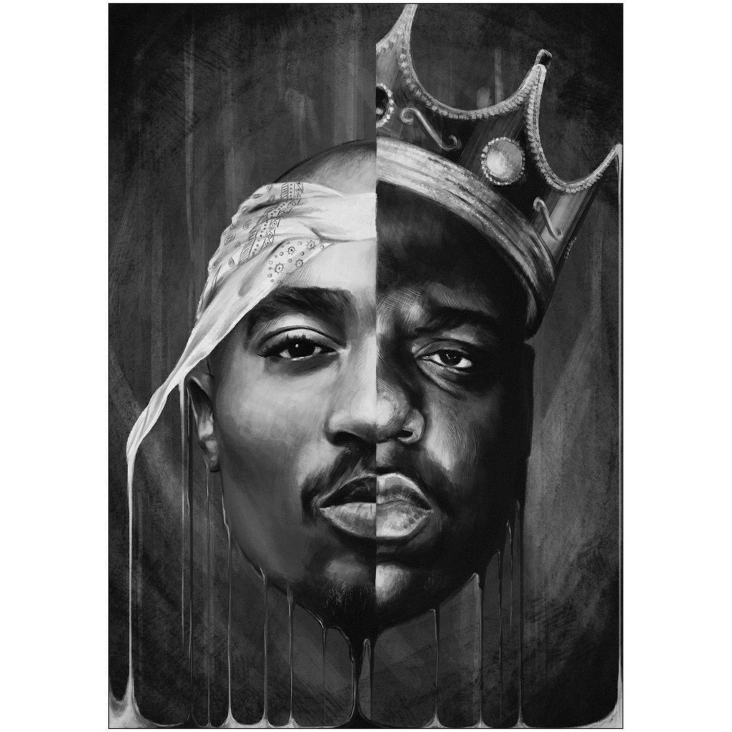 2024 Biggie Smalls BIG and 2Pac Tupac Star Poster Hip Hop Metal Tin ...