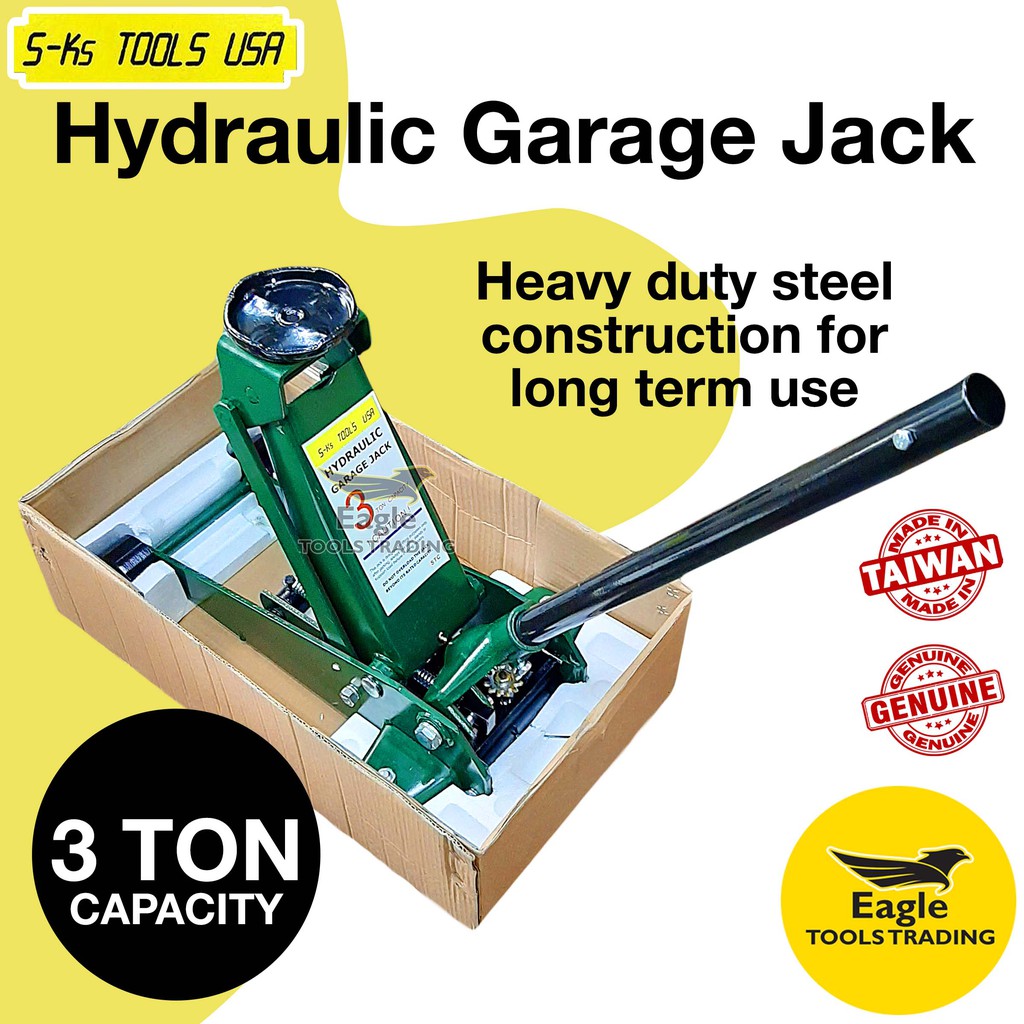 S-Ks Tools USA Steel Hydraulic Floor Jack 3 Ton Capacity Crocodile Jack ...