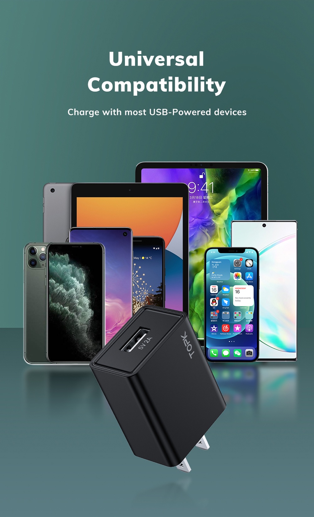 TOPK B25 10w Usb Charger Adapter Universal Mobile Phone Wall Chargers ...