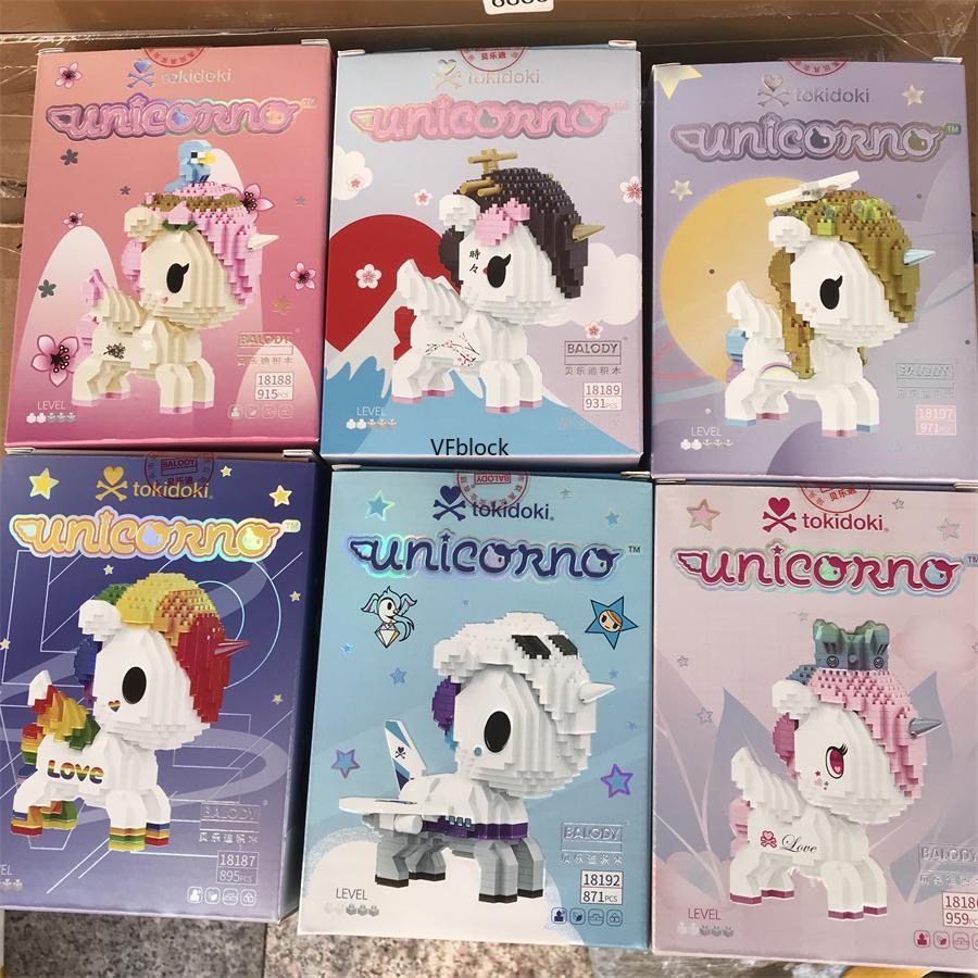 Balody Mini Blocks Cute Tokidoki Cartoon Figure Unicorn Anime Building ...