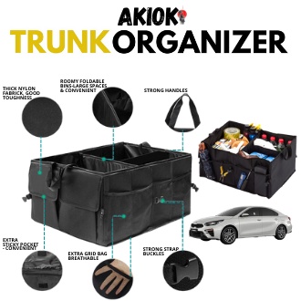 KKS KIA FORTE HEAVY DUTY Car Boot Organizer Black Foldable 2000L ...