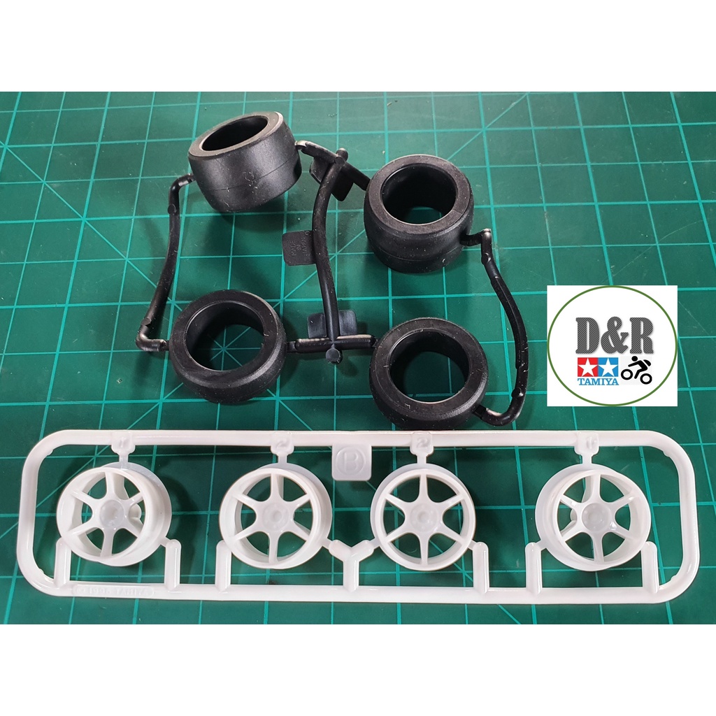 Tamiya Small Diameter Narrow Wide 6 Spoke Wheel and Japan Tires ...