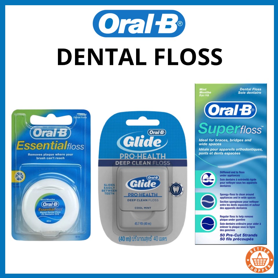 [Oral B]Dental Floss Essential Floss50m Glide Pro-Health Deep Clean ...