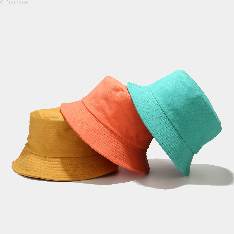 13 colors reversible bucket hat plain solid color hat for woman waway ...