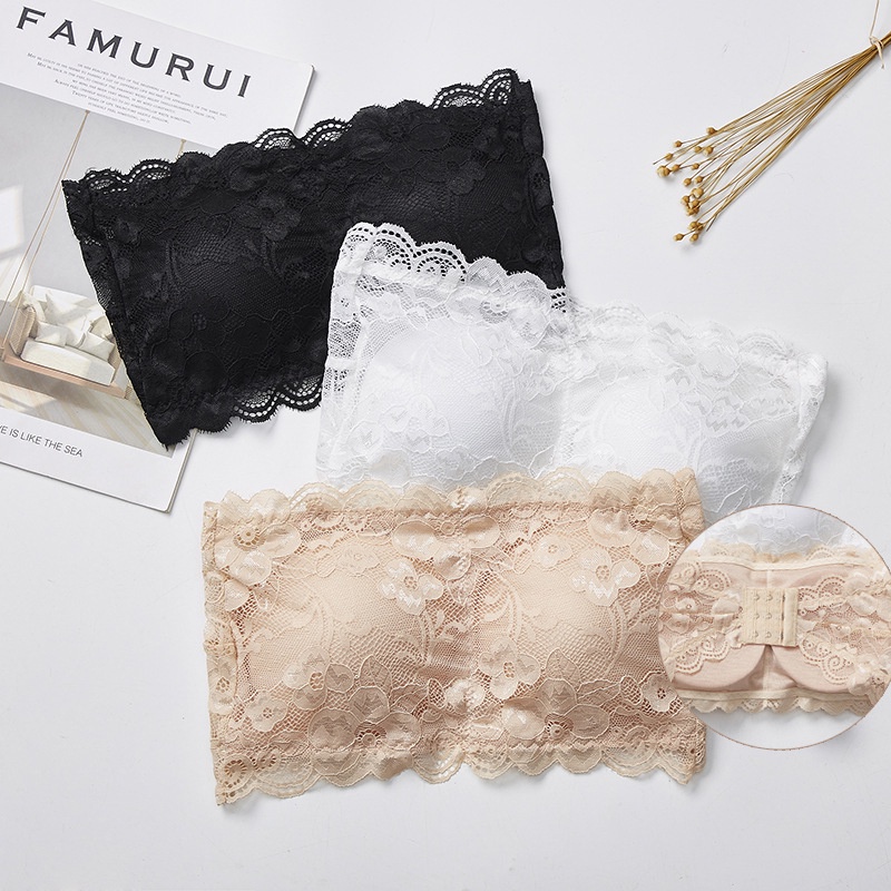 kimiph #355 Women Fashion Lace Sexy Tube Bra with pads Underwear ...